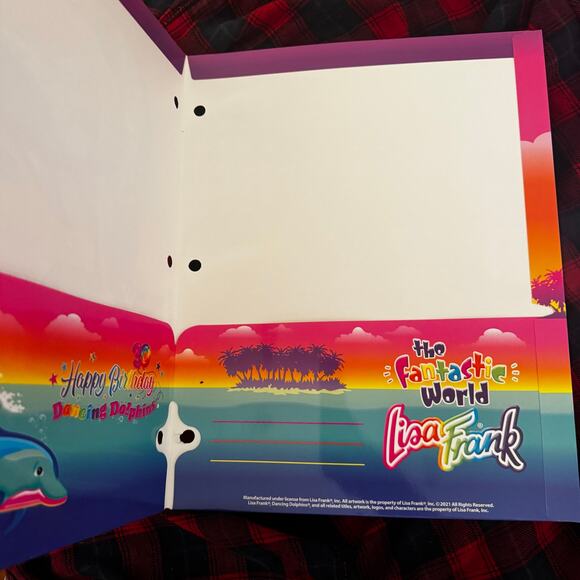 Lisa Frank | Office | Lisa Frank Dancing Dolphins 3 Hole Pocket Folder ...